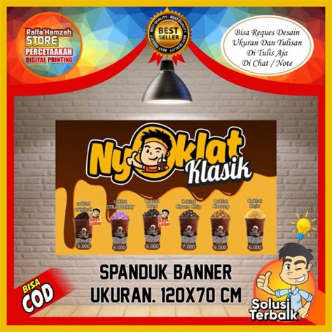 Jual Spanduk Banner Backdrop Es Coklat Custome Sepanduk Baner Es Coklat