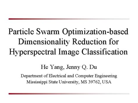 particle swarm optimizationbased dimensionality reduction for hyperspectral image