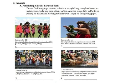 II Panimula A Panimulang Gawain Larawan Suri Panuto Suriin Ang Mga