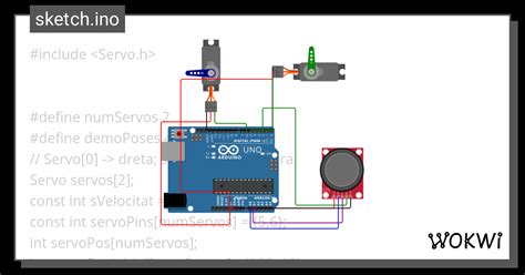 Control 2 Servos Wokwi ESP32 STM32 Arduino Simulator