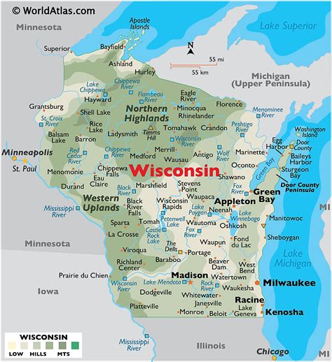 Printable Wisconsin Map
