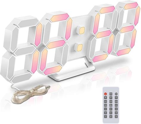 DELIPOP Réveil numérique 3D LED Réveille Matin Digital Horloge Murale
