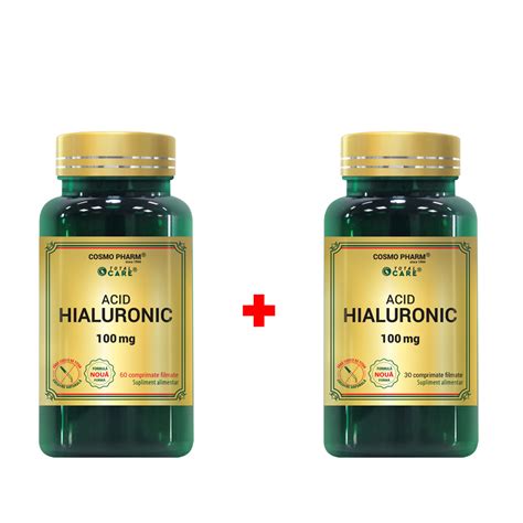 Pachet Acid Hialuronic 100 Mg 60 Tablete 30 Tablete Cos Farmacia