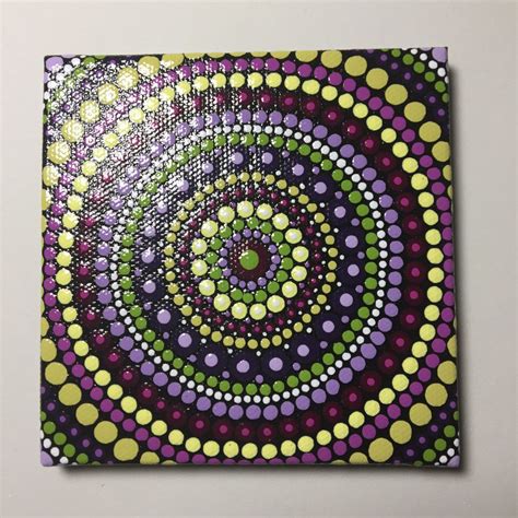 Hand Painted Mandala On Canvas Mandala Meditation Dot Art Healing