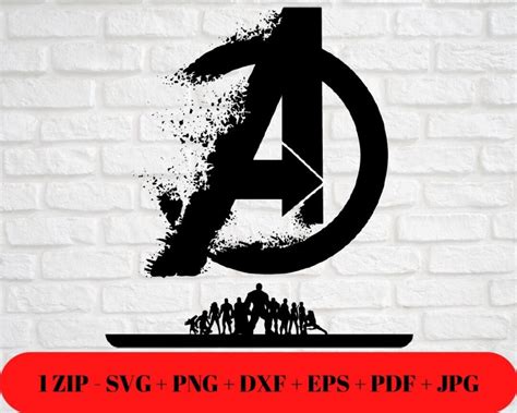 Avengers Logo With Characters SVG PNG Dxf Eps Pdf Thanos Snap