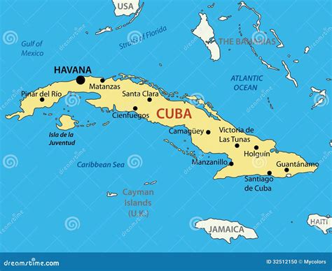 La República De Cuba Mapa Ilustración del Vector Ilustración de