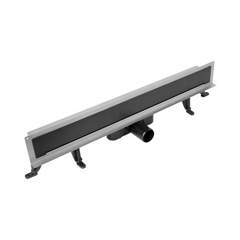 Odpływ liniowy ŚCIENNY VOGI ruszt pełny CZARNY 80 cm NISKI SYFON fi 50