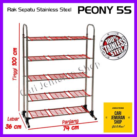 Jual Rak Sepatu Stainless 5 Susun PEONY 5S Shopee Indonesia