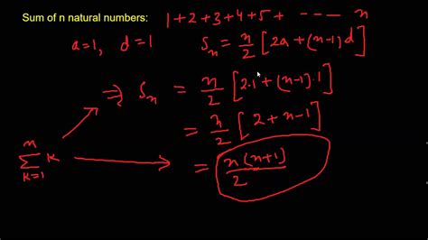 sum of n natural numbers youtube