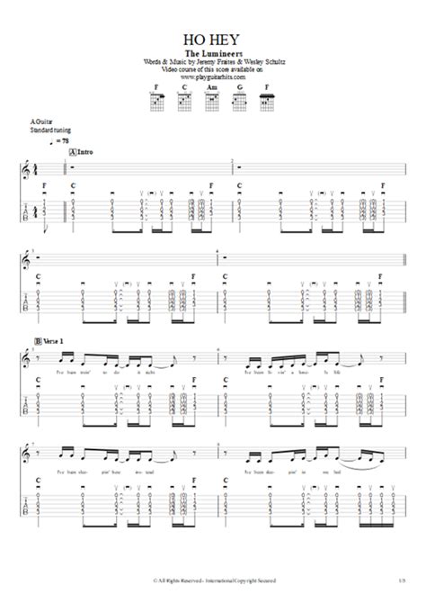 Ho Hey Tab By The Lumineers Guitar Pro Acoustic Guitar By Play