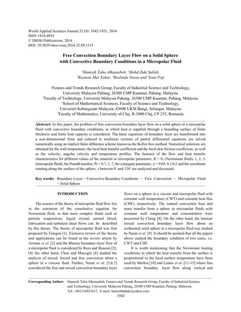 pdf free convection boundary layer flow on a solid sphere with convective boundary conditions