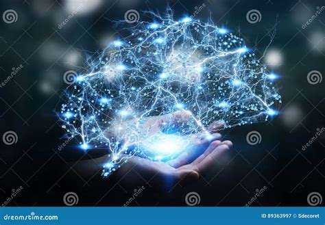 Geschäftsfrau Menschliches Gehirn Des Digitalen Röntgenstrahls in