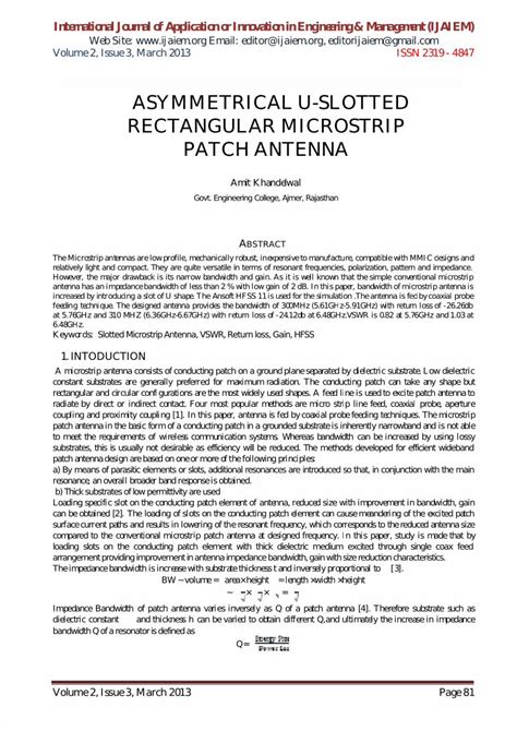 pdf asymmetrical u slotted rectangular microstrip patch antenna dokumen tips