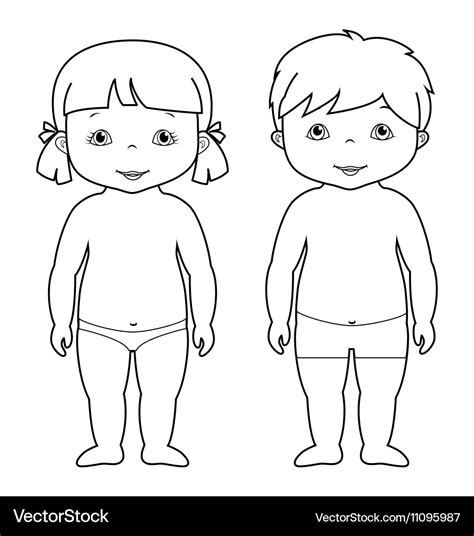 Malvorlage von niedlichen Baby Jungen und Mädchen