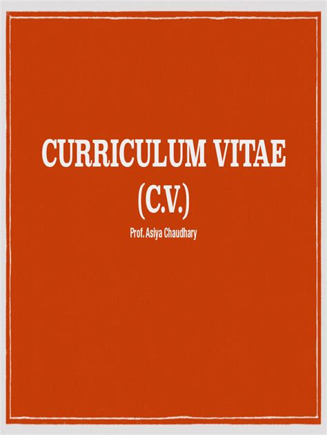 Fillable Online Curriculum Vitae CV Format Guide With Examples And