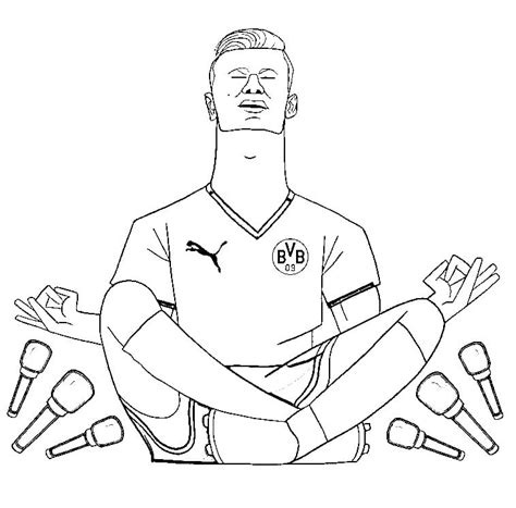 Erling Haaland Coloring Pages Coloring Nation