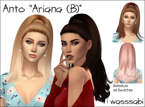 Wasssabi Sims Anto S Ariana Hair Retextured Sims 4 Hairs