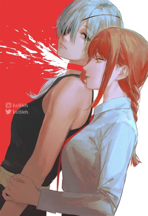 Keibleh Makima Chainsaw Man Quanxi Chainsaw Man Chainsaw Man Highres 2girls Braid