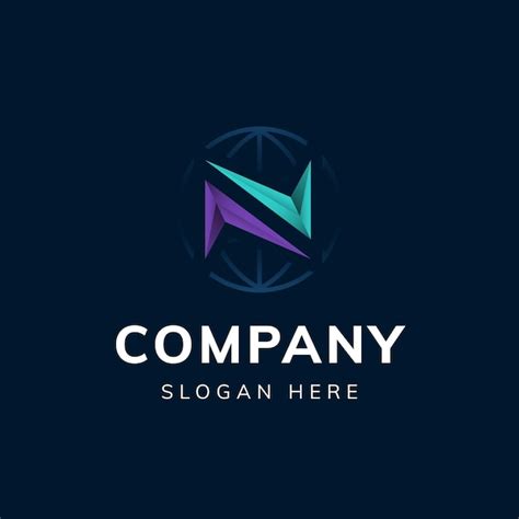 Diseño de logotipo de tecnología de letra n Vector Premium