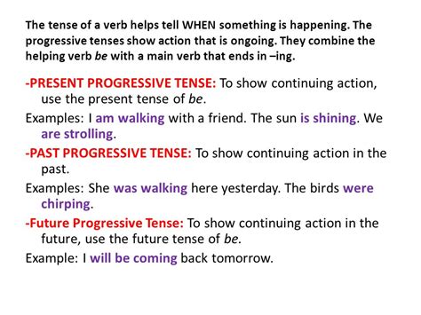 Progressive Verb Tense Mrs Glover S 4th Grade Class