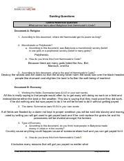 Hammurabis Code Ws Short Pdf Guiding Questions Central Historical