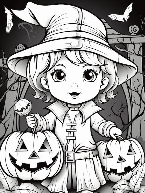 Un Personaje De Dibujos Animados Con Sombrero Y Calabaza Foto Premium