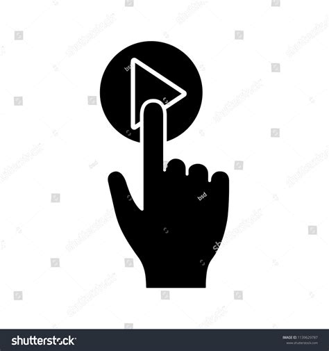 Play Button Click Glyph Icon Start Stock Vector Royalty Free