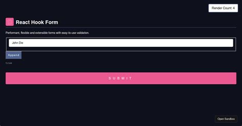 React Hook Form V Ts Template Forked Codesandbox