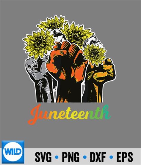 Juneteenth SVG Sunflower Fist Juneteenth Black History African
