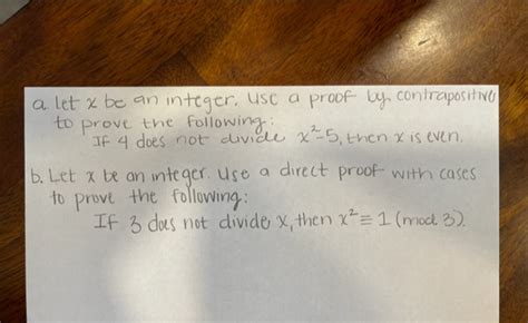 solved a let x be an integer use a proof by contrapositive