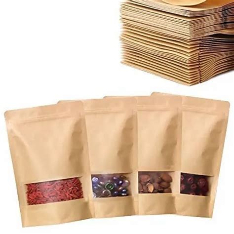 500g Brown Kraft Paper Stand Up Pouch At Rs 5 5 Piece Stand Up Zipper