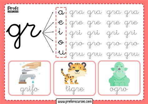 SÍLABAS TRABADAS GR Gra Gre Gri Gro Gru Palabras Trabadas GR