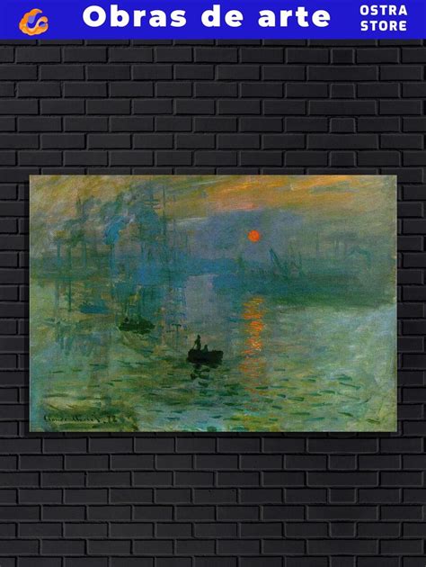 Impressão nascer do sol Claude Monet Obras de Arte MDF Placa