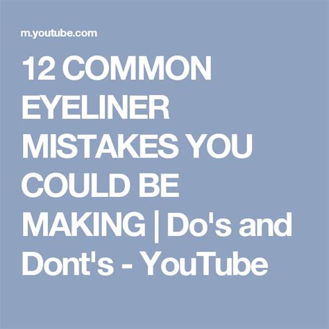 12 COMMON EYELINER MISTAKES YOU COULD BE MAKING Do S And Dont S
