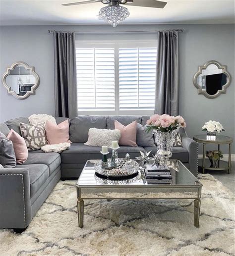 Gray And Pink Living Room