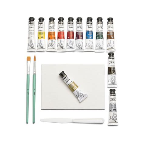 Farby akrylowe Studio z akcesoriami Pébéo 12 kolorów x 20 ml