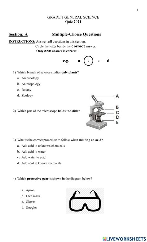 Introduction To Science Quiz Worksheet Live Worksheets Worksheets
