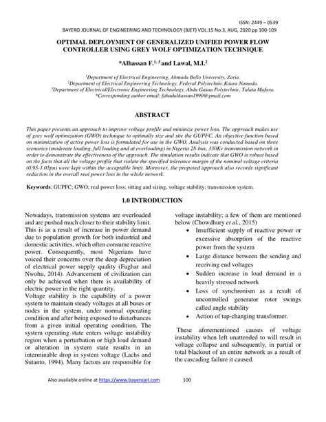 pdf optimal deployment of generalized unified power flow controller using grey wolf