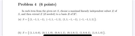 solved problem 4 6 points in each item from the given set