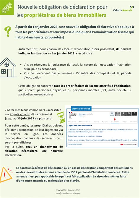 Propriétaires de biens immobiliers nouvelle obligation de déclaration