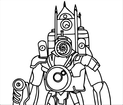 Coloriage Skibidi Toilet Titan Clock Man télécharger et imprimer
