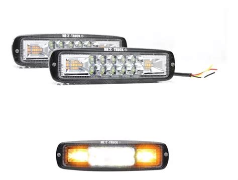 Par Faros Barra 16 Led Blanco Spot Flood Estrobo Ambar Envío gratis