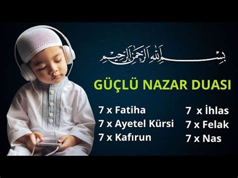 NAZAR DUASI 7 Fatiha 7 Ayetel Kürsi 7 İhlas 7 Felak 7 Nas Kur an ı