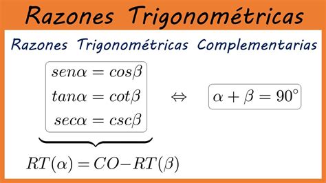Razones Trigonom Tricas Complementarias Raz N Y Co Raz N