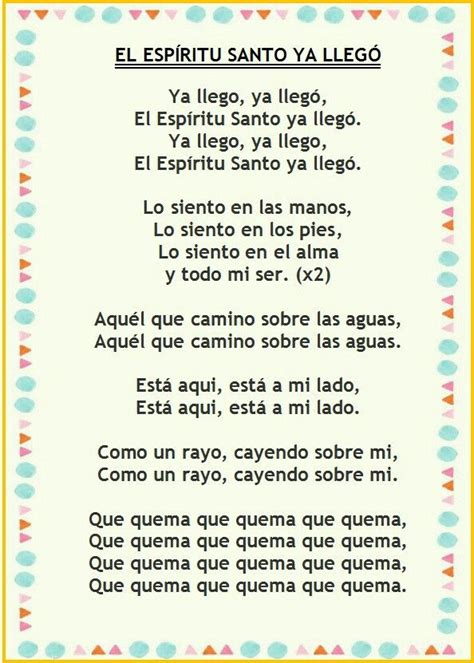 A Poem Written In Spanish With The Words El Espirito Sanito Y La Leg