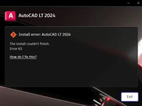 install error autodesk the install couldn t finish error 63 when installing the autodesk