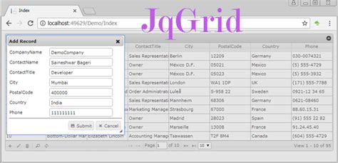 using jqgrid with asp mvc