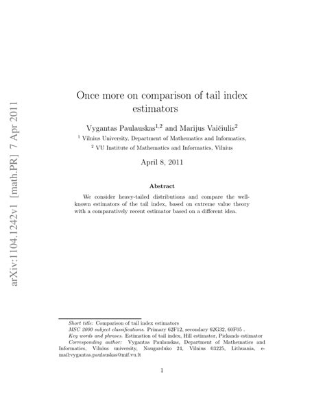 pdf once more on comparison of tail index estimators