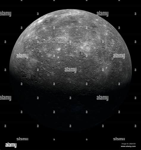 Mercury Smallest Planet Of The Solar System Isolated On Black
