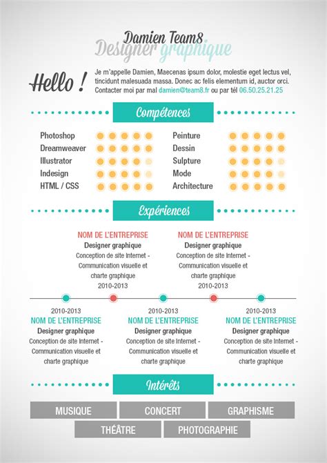 CV Graphique Créer un template de CV graphique Adobe Photoshop